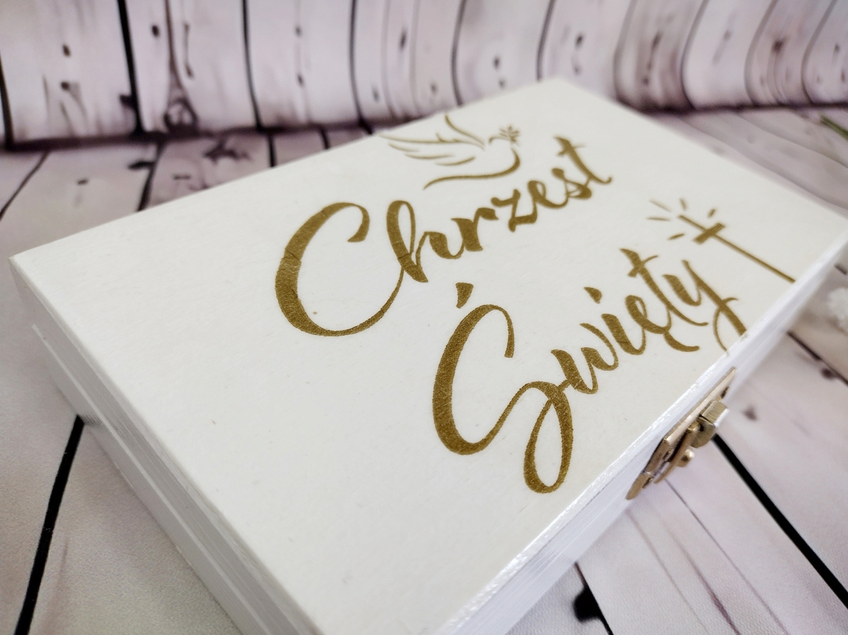 Chrzest święty prezent pamiątka chrztu pudełko na pieniądze